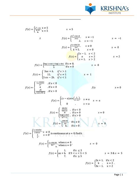 Continuity And Differentiability 1 Pdf