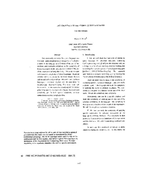 pdf the complexity of relational query languages