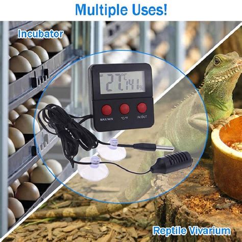 Digital Reptile Thermometer With Sensor Probe Aqua Grandado