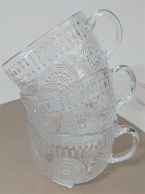 ᐉ Чашки скляні Візерунок 400 мл 6 шт Прозорий 181026 • Краща ціна в Києві Україні • Купити в