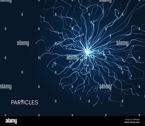 Abstract Science Or Technology Background Array With Dynamic Particles