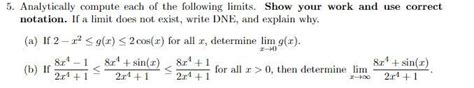 solved analytically compute each of the following limits