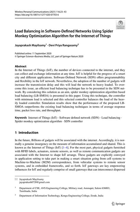 Solution Load Balancing In Software Defined Networks Using Spider