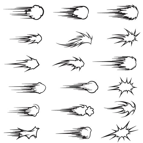 Manga Action Effect Set With Dynamic Line Movement Streaks And Expressive Curve Ink Motion