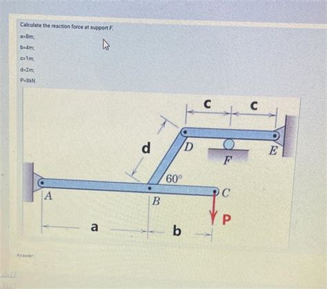 Solved Calculate The Reaction Force At Support F A M B Chegg Com