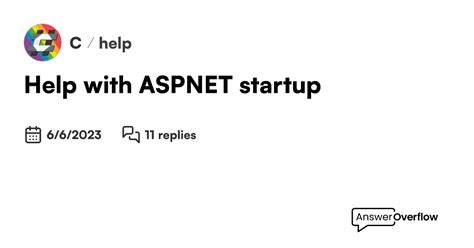Help With Aspnet Startup C