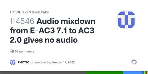 Audio Mixdown From E Ac3 71 To Ac3 20 Gives No Audio · Issue 4546