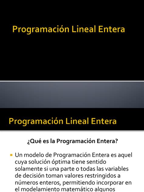 6 Programación Lineal Entera Pdf Programación Lineal Algoritmos