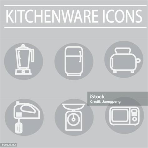 Vektor Ikon Peralatan Dapur Ilustrasi Stok Unduh Gambar Sekarang