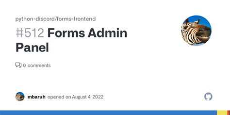 Forms Admin Panel Issue 512 Python Discord Forms Frontend GitHub