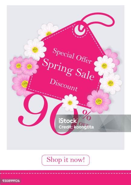 봄 아름 다운 꽃 떨어져 50 벡터 일러스트 레이 션 템플릿 배너 판매 배경 벽지 초대장 포스터 브로셔 쿠폰 할인 50퍼센트에 대한 스톡 벡터 아트 및 기타 이미지 Istock