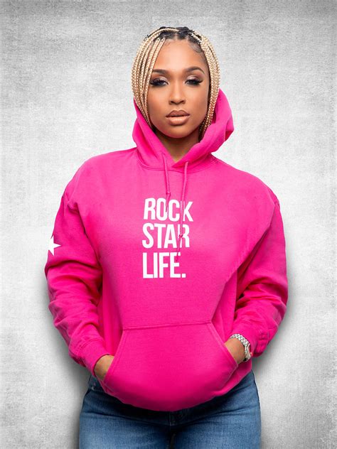Rockstar Lettered Hoodie Royal Pink Virgilodell