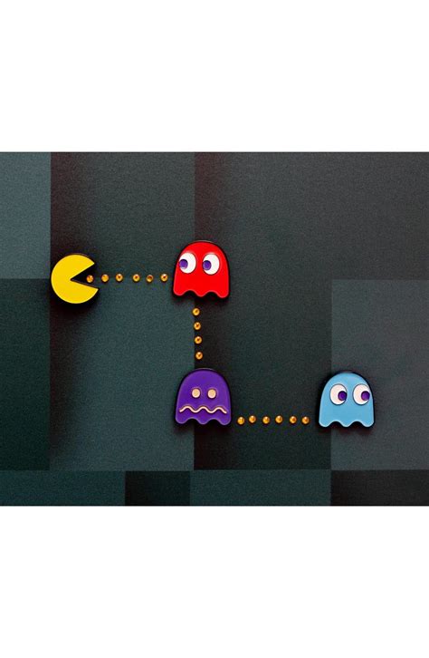 Toynk Pac Man Classic Characters 4 Piece Enamel Pin Set Toynk