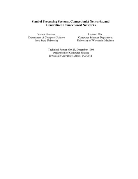 pdf symbol processing systems connectionist networks and