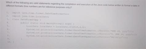 Solved Which of the following are valid statements regarding | Chegg.com