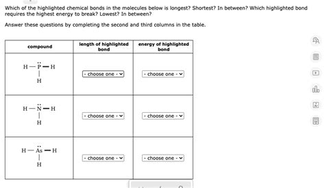 Solved Which Of The Highlighted Chemicab Bonds In The Molecules Below