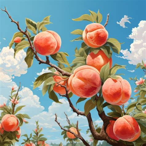 Premium Ai Image Peach Tree