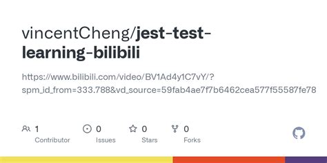 GitHub VincentCheng Jest Test Learning Bilibili Https Bilibili Video BV Ad Y C VY