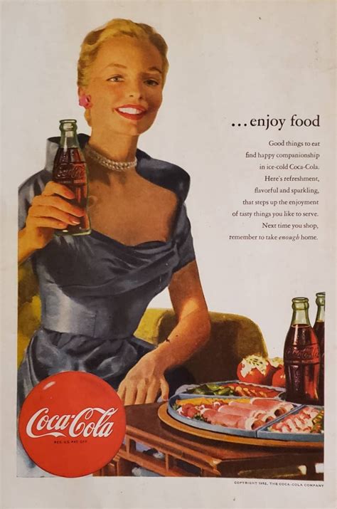 1952 Coca Cola Coke Enjoy Food Woman Drink Soda Pennsylvania Railroad