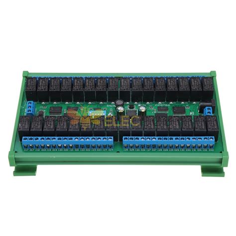 24V 32 Channel RS485 Modbus RTU Relay Module With DIN35 Rail Box MODBUS RTU Command