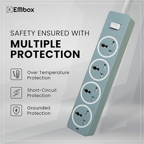 A Extension Board With Master Switch Extension Cord With Universal Sockets Spike Guard With