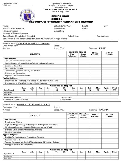 What Is Form 137 Deped Printable Forms Free Online