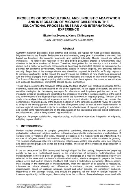 Pdf Problems Of Socio Cultural And Linguistic Adaptation And