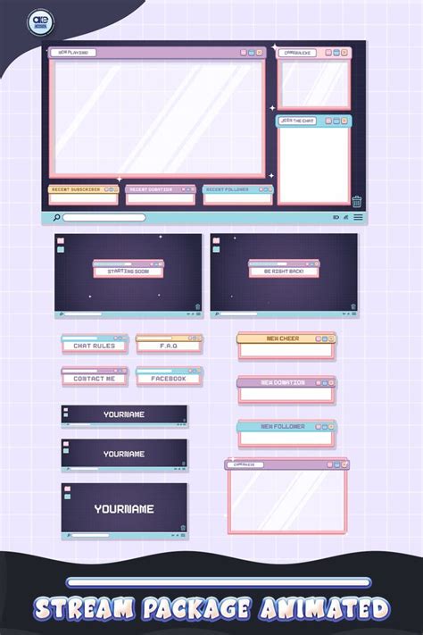 Animated Purple Stream Overlay Package