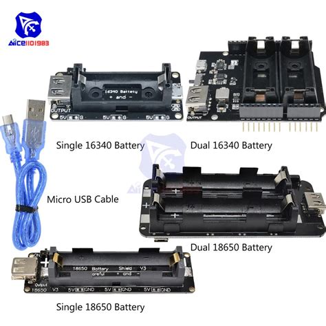 Diymore Esp8266 Esp32 Esp32s Wemos 16340 18650 Battery Charger Shield