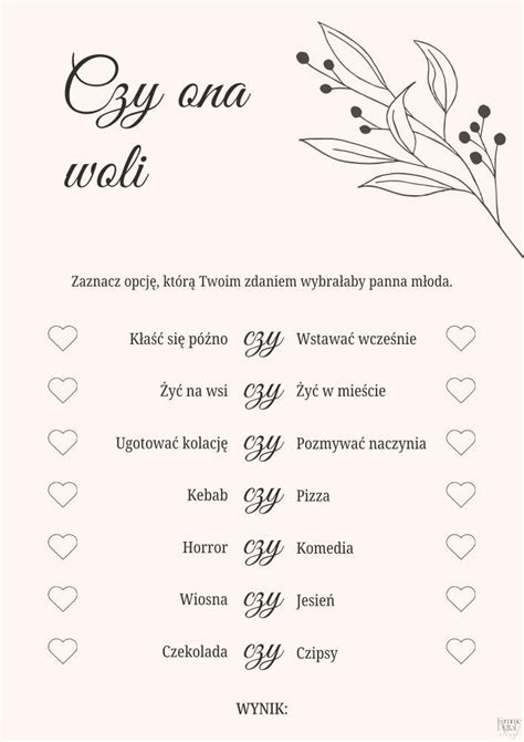 Gry Weselne 2 Do Druku 10 Gier Femme Digital Files Planery Dzienniki Gry Do Druku