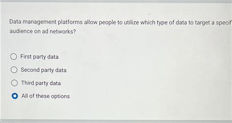 Solved Data Management Platforms Allow People To Utilize