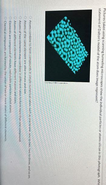 Answered Pictures Taken Using Scanning Tunneling Microscopes Show The Individual Particles Or
