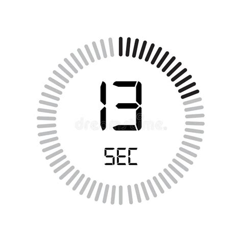 The 13 Seconds Icon Digital Timer Clock And Watch Timer Countdown Symbol Isolated On White