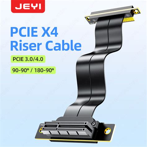 Jeyi Pcie 4 0 X4 Riser Cable 90° 180° Angle Pcie Extension Cable For