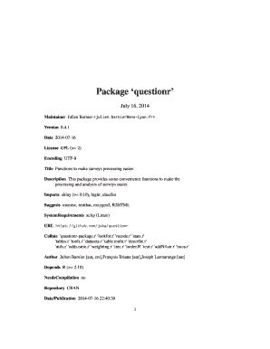 Fillable Online Cran R Project Package Questionr Cran R Project Fax Email Print PdfFiller