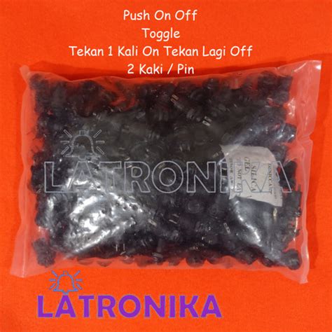 Jual Push On Off Toggle Button Switch Saklar Tombol Bulat Hitam 2 Kaki Pin Jakarta Barat