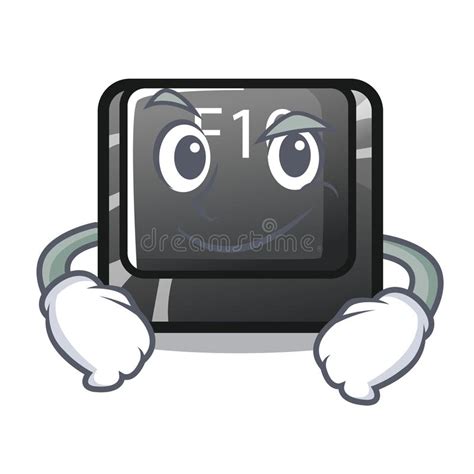 smirking button f10 on a keyboard character stock vector illustration