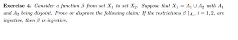 Solved Exercise Consider a function β from set X to set Chegg com