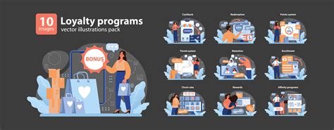 Loyalty Programs Set Flat Vector Illustration 41175459 Vector Art At