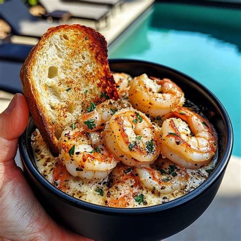Shrimp Scampi Bowls With Garlic Bread