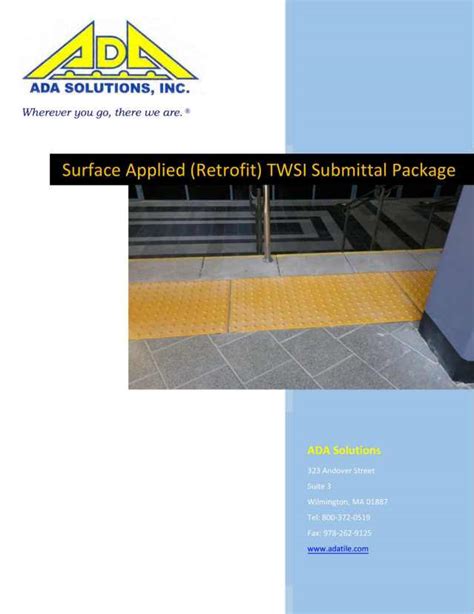 Ada Solutions Catalogs Canadian Cast In Place Replaceable Submittal