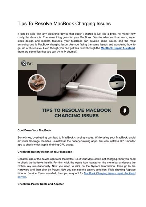 Ppt Tips To Resolve Macbook Charging Issues Powerpoint Presentation