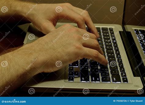 Man Typing On Computer Stock Photo Image Of Keyboard 79258726