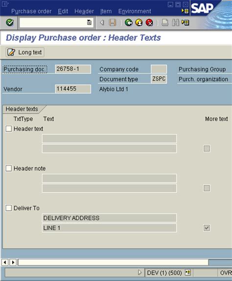 SAP Standard Text Object ID Text Id Sapscript