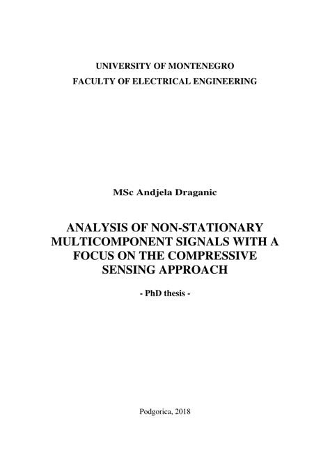 Pdf Analysis Of Non Stationary Multicomponent Signals With A Focus On The Compressive Sensing
