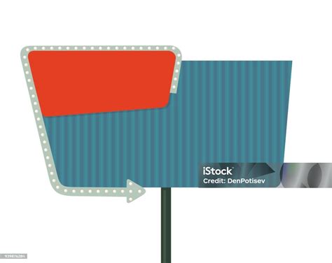 박 기호 화살표와 함께입니다 복고 스타일 조명 광고 판 벡터 평면 그림을 흰색 배경에 고립입니다 배너 포스터 프레 젠 테이 션에 대 한 벡터에 대한 스톡 벡터 아트 및 기타