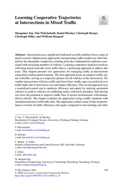Pdf Learning Cooperative Trajectories At Intersections In Mixed Traffic