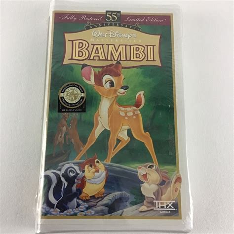 Walt Disney Masterpiece Bambi Vhs Tape Limited Edition Th Anniversary New Etsy