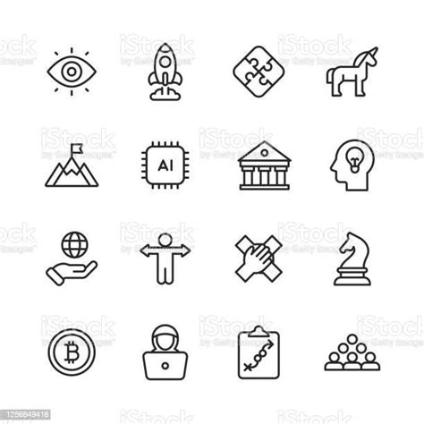 시작 라인 아이콘 편집 가능한 스트로크 픽셀 완벽한 모바일 및 웹용 유니콘 성장 프로그래밍 벤처 캐피탈 비디오 컨퍼런스 거래