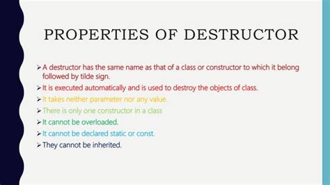 what is constructors and destructors in c explained with example